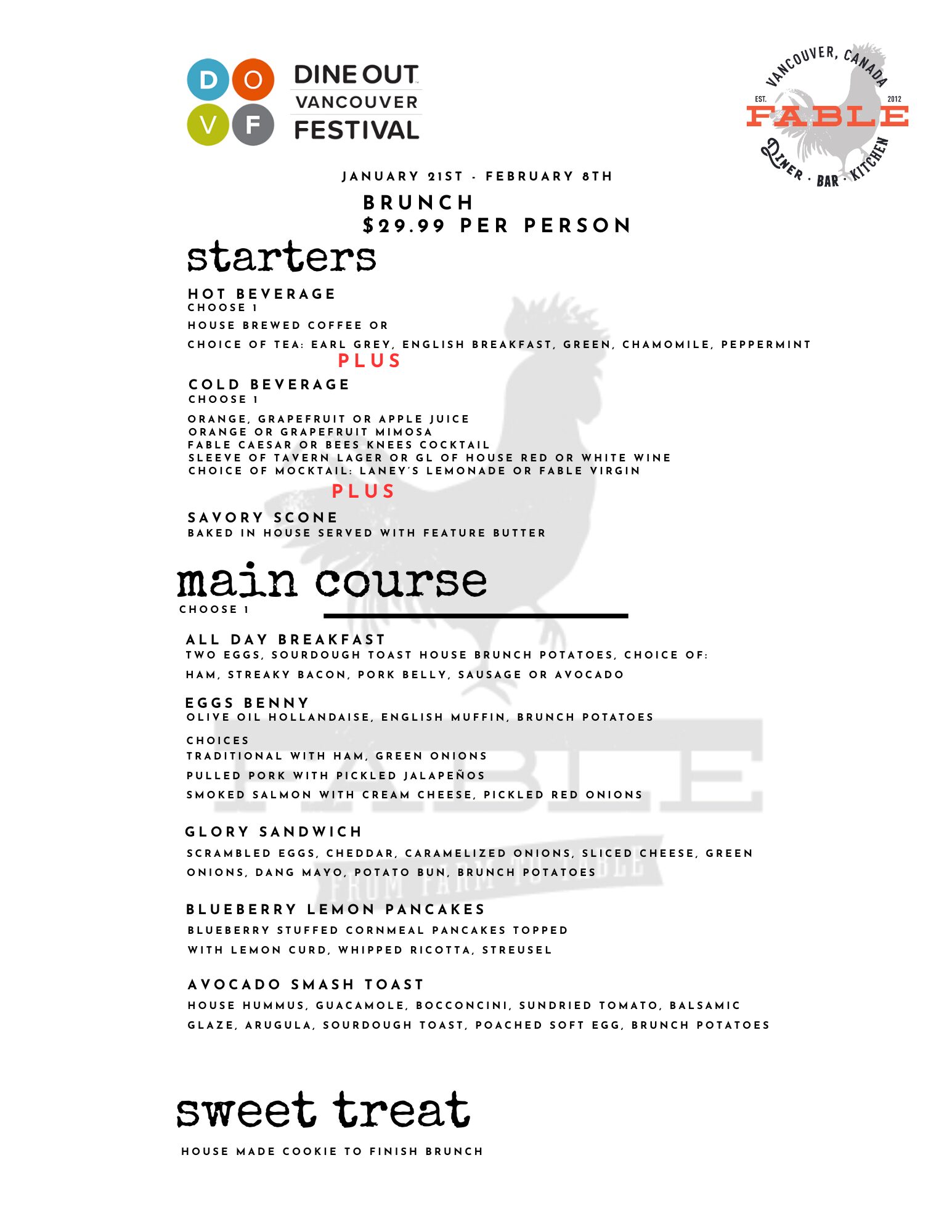 Menu - Fable Diner & Bar